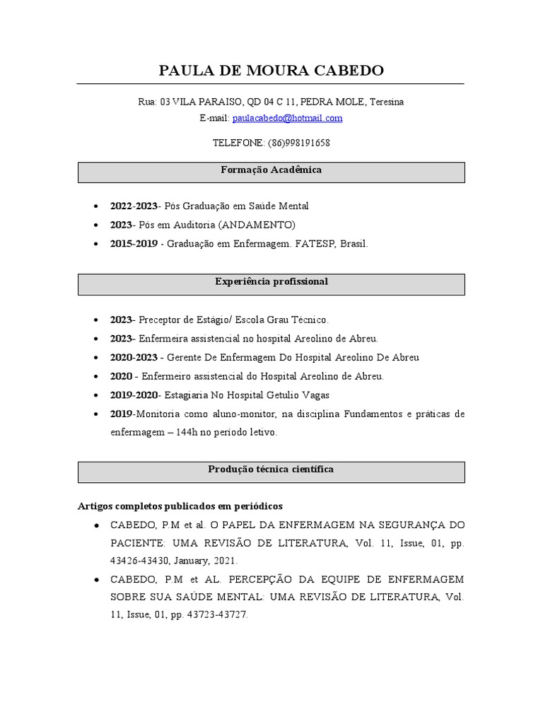 Cópia de Curriculo Paula | PDF