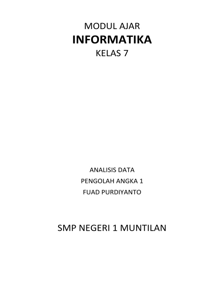 Modul Ajar Microsoft Excel Kelas 7 | PDF | Seni