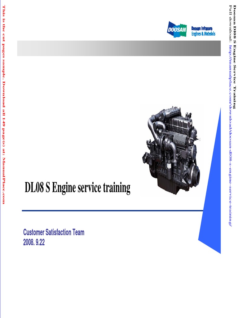 Doosan Dl08 S Engine Service Training | PDF | Combustion | Exhaust Gas