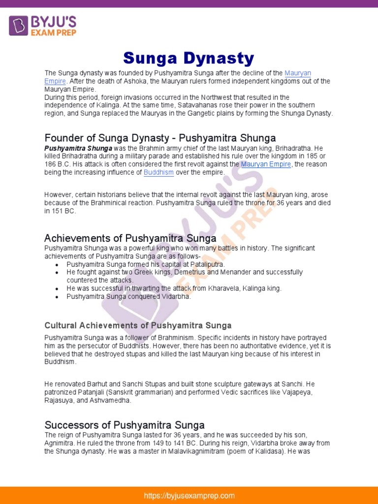 Sunga Dynasty | PDF | Asia | Ancient India