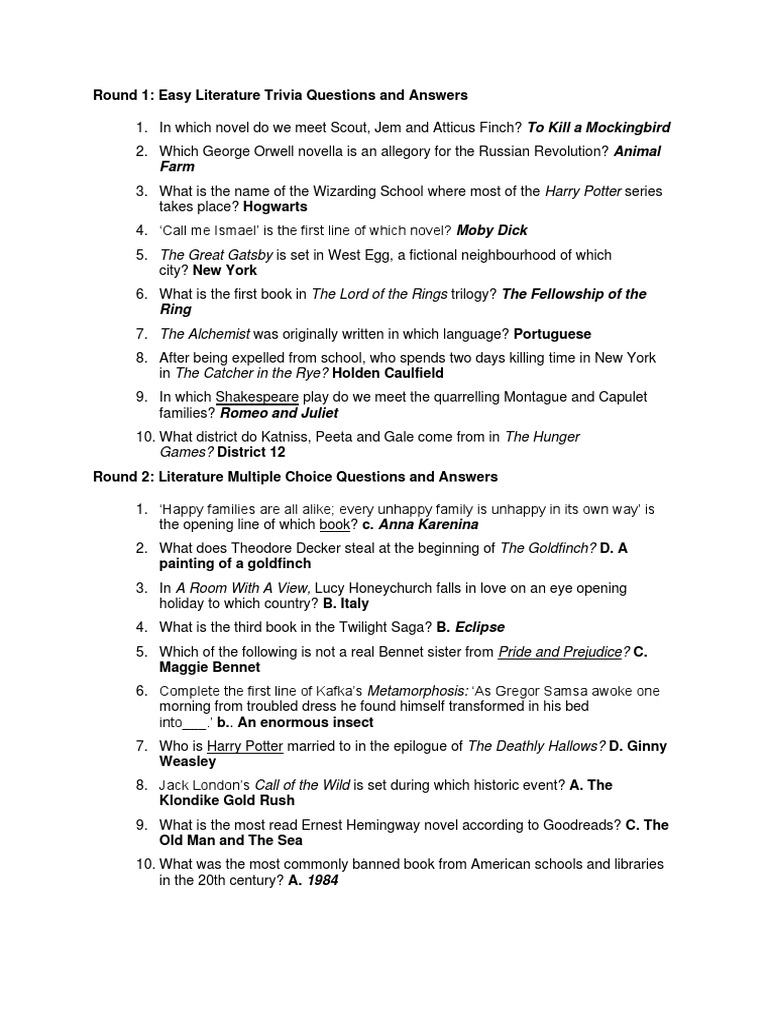 Literature Sample Question and Answers | PDF | The Metamorphosis ...