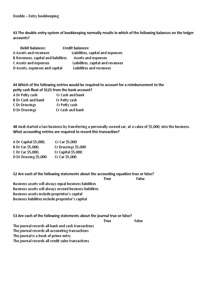 Double-Entry Bookkeeping | PDF | Debits And Credits | Bookkeeping