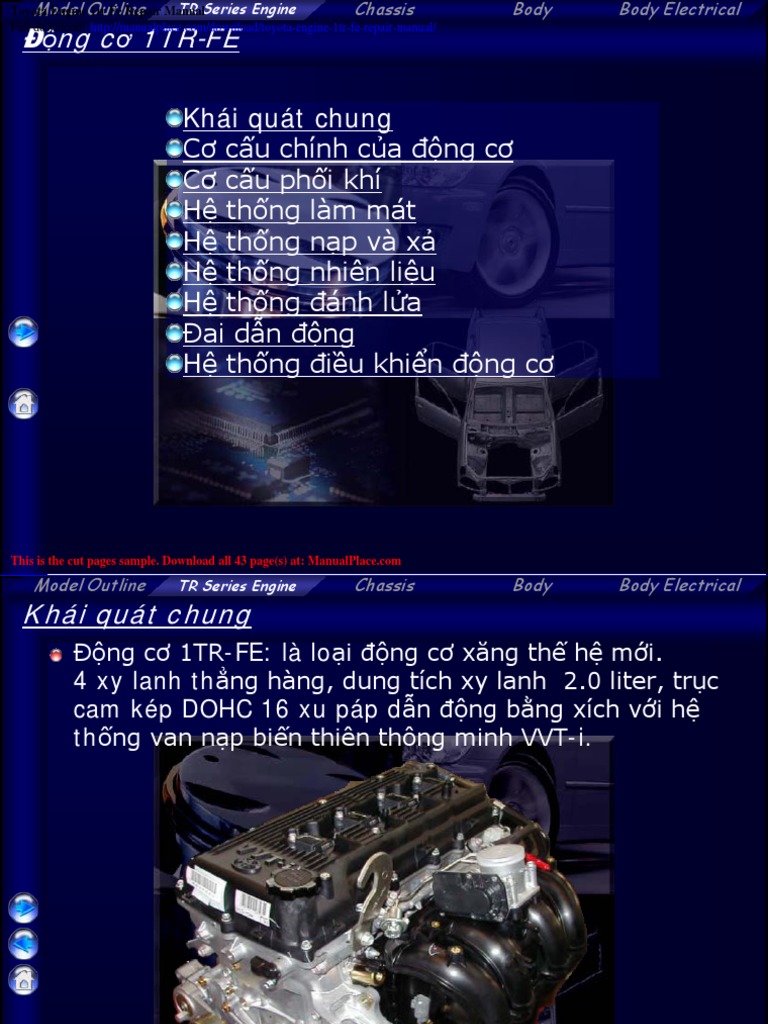 Toyota Engine 1tr Fe Repair Manual | PDF