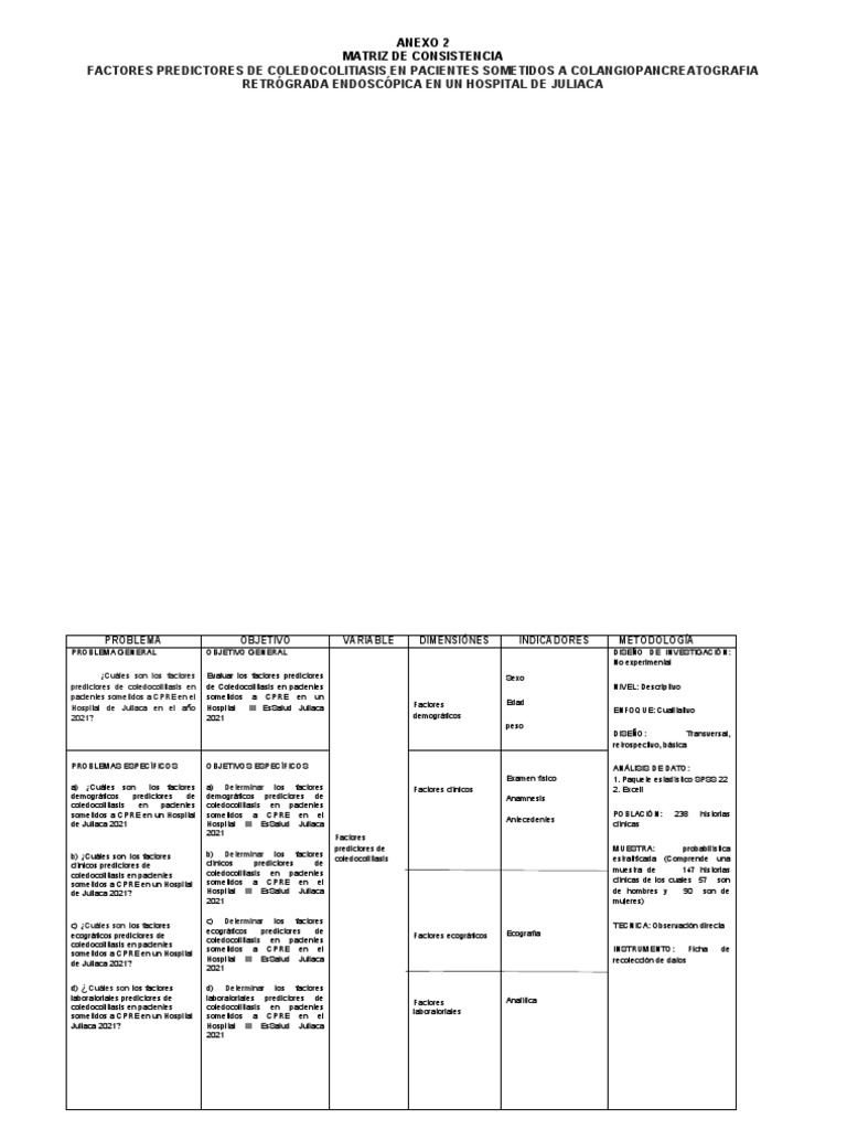 Ejemplo Matriz de Consistencia | PDF