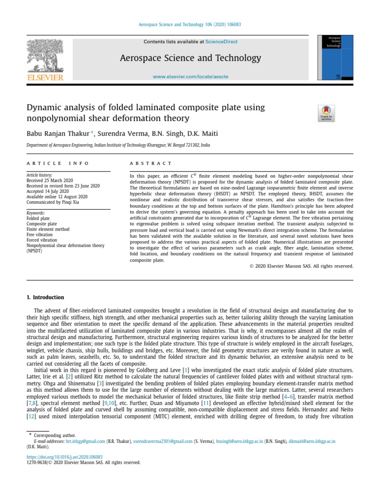 Geometrically Nonlinear Flexural Analysis of Multilayered Composite Plate Using Polynomial and ...