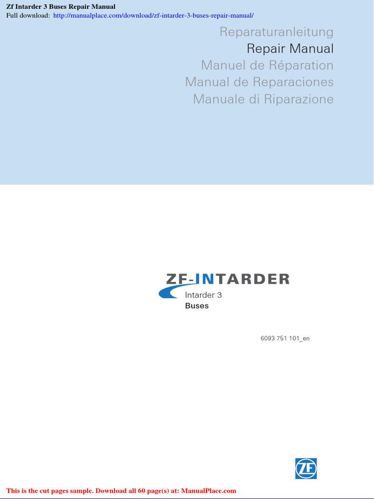 ZF Intarder 3 Buses Repair Manual | PDF | Valve | Manufactured Goods