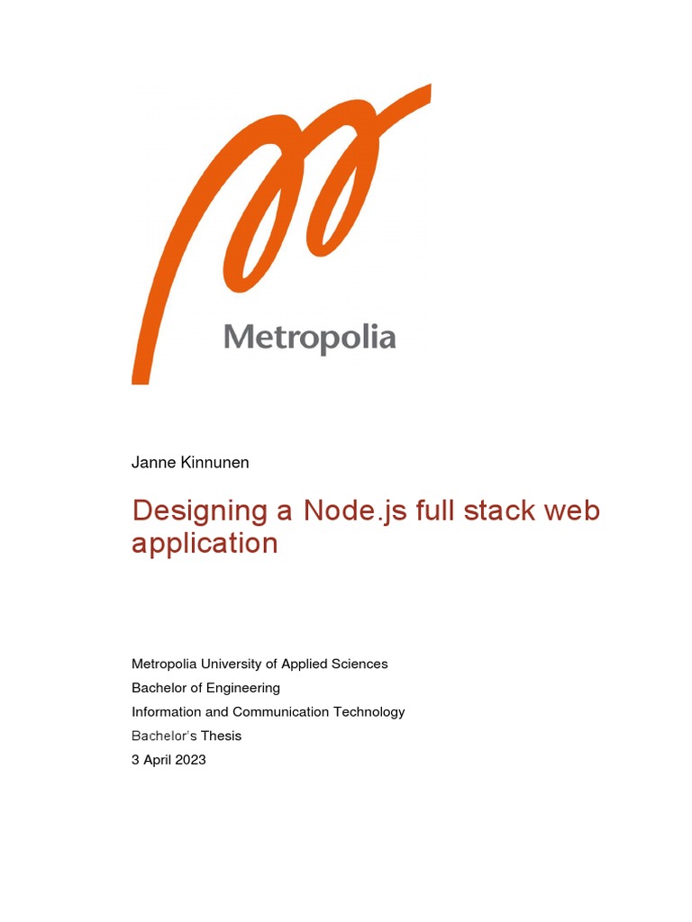 Designing A Node - Js Full Stack Web App | PDF | Networking | Internet & Web