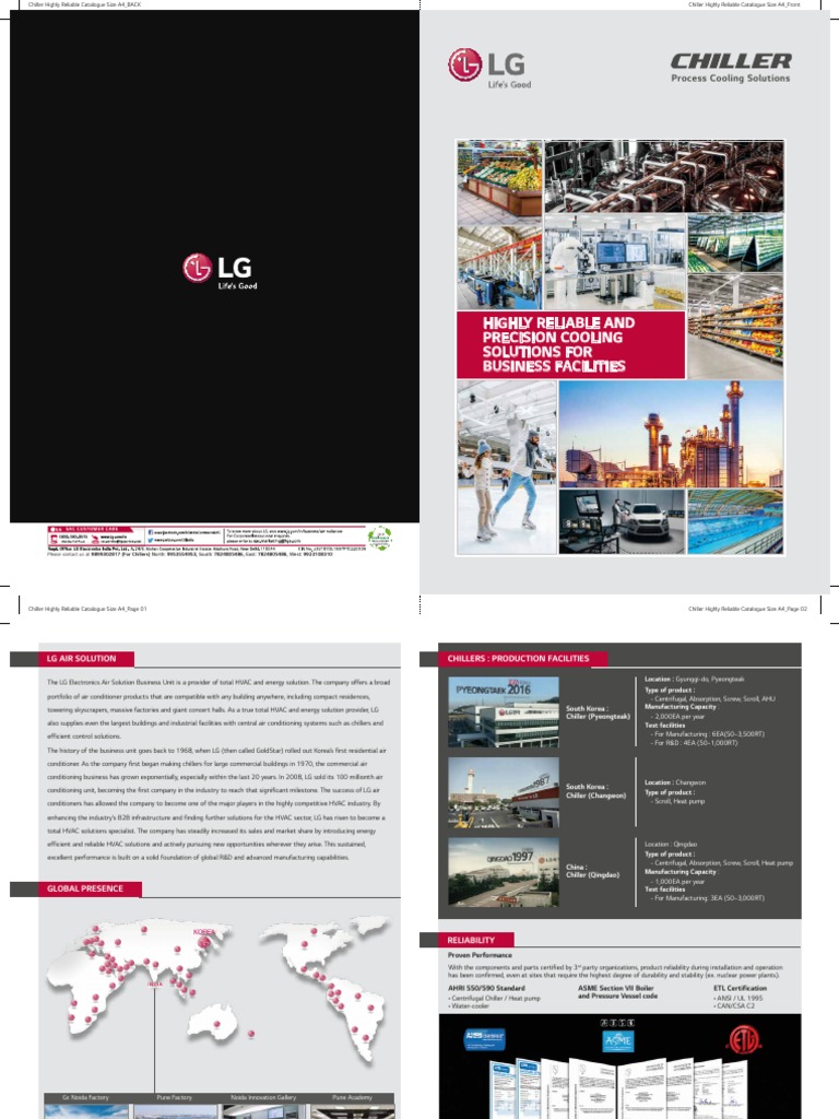 Chiller Highly Reliable Catalogue | PDF | Refrigeration | Cryogenics