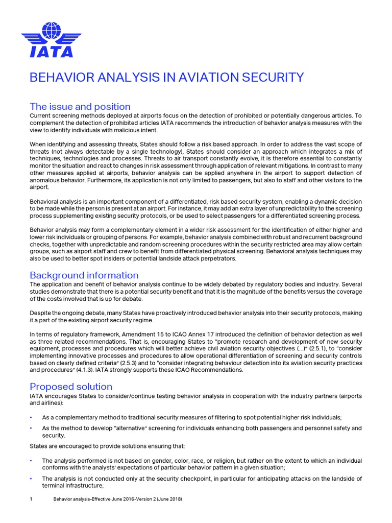 Behavior Analysis | PDF | Risk | Airport