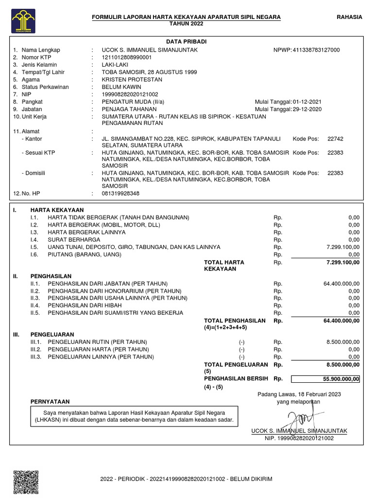Laporan Harta Kekayaan | PDF