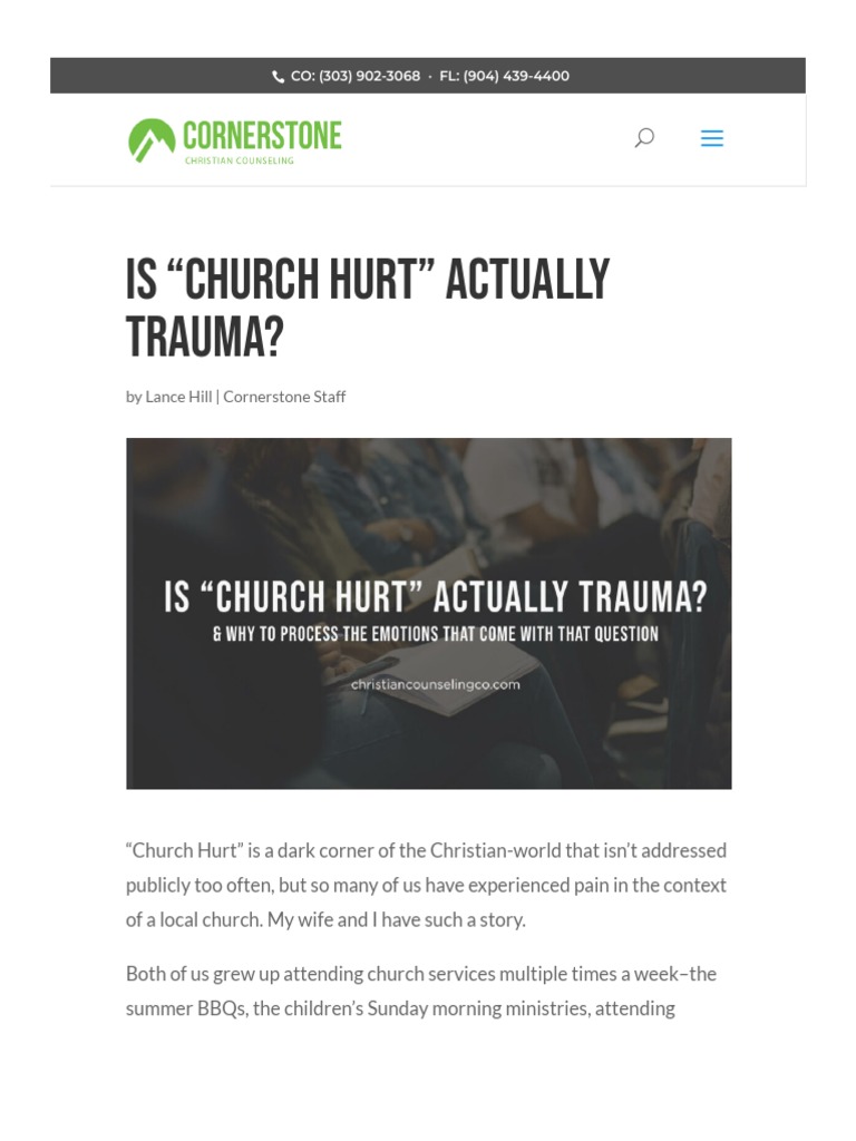 Is "Church Hurt" Actually Trauma? | PDF | Psychological Trauma ...