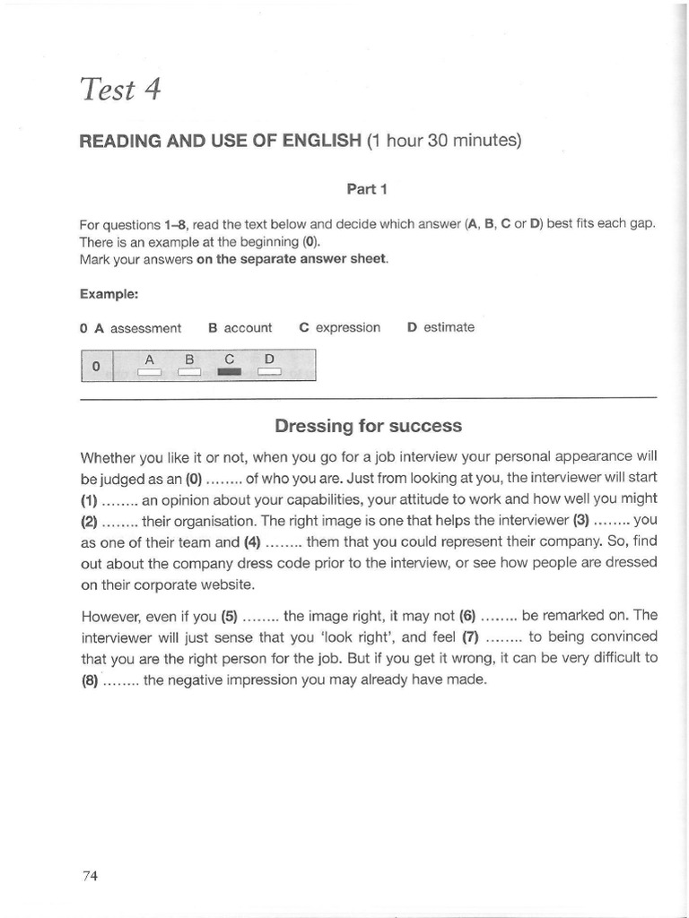Test 4 Use of English | PDF