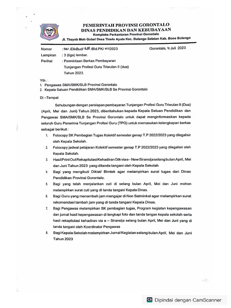 Pemberkasan TPG TW II | PDF