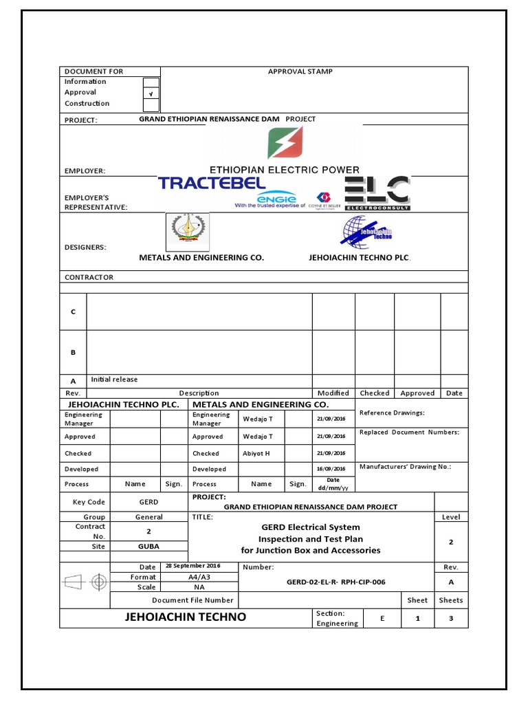 GERD Junction Box Inspection Plan | PDF | Nondestructive Testing ...