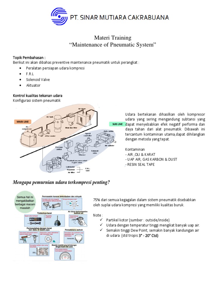 Materi Maintenance of Pneumatic | PDF