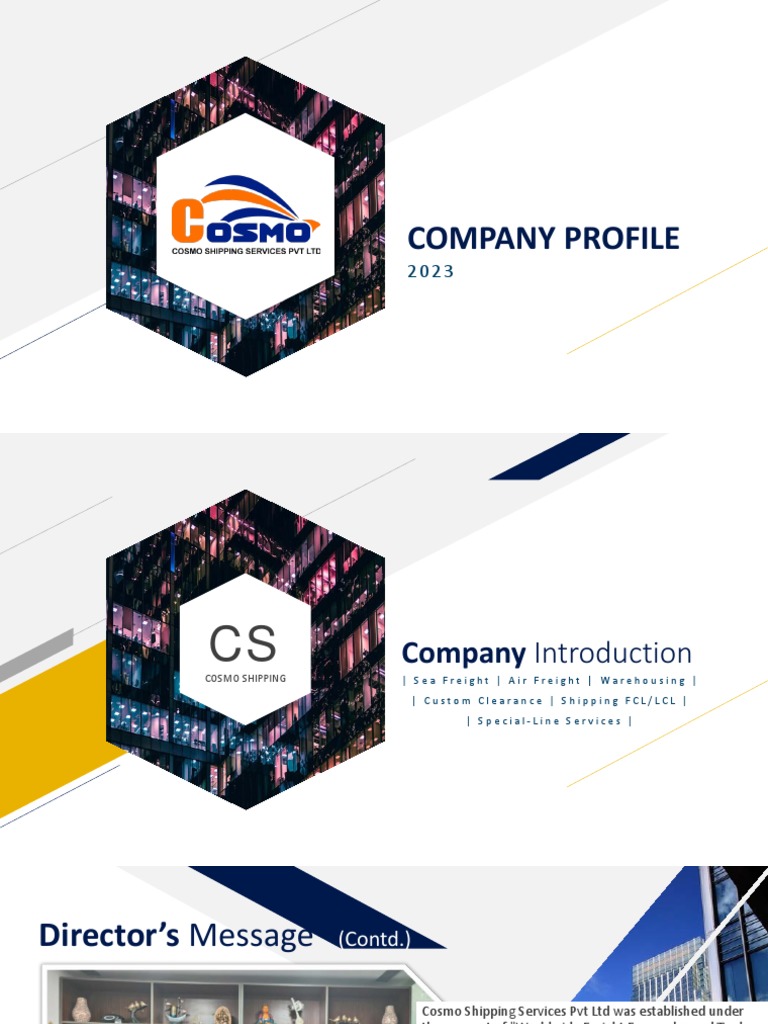 Cosmo Company Profile 2023 | PDF | Cargo | Warehouse