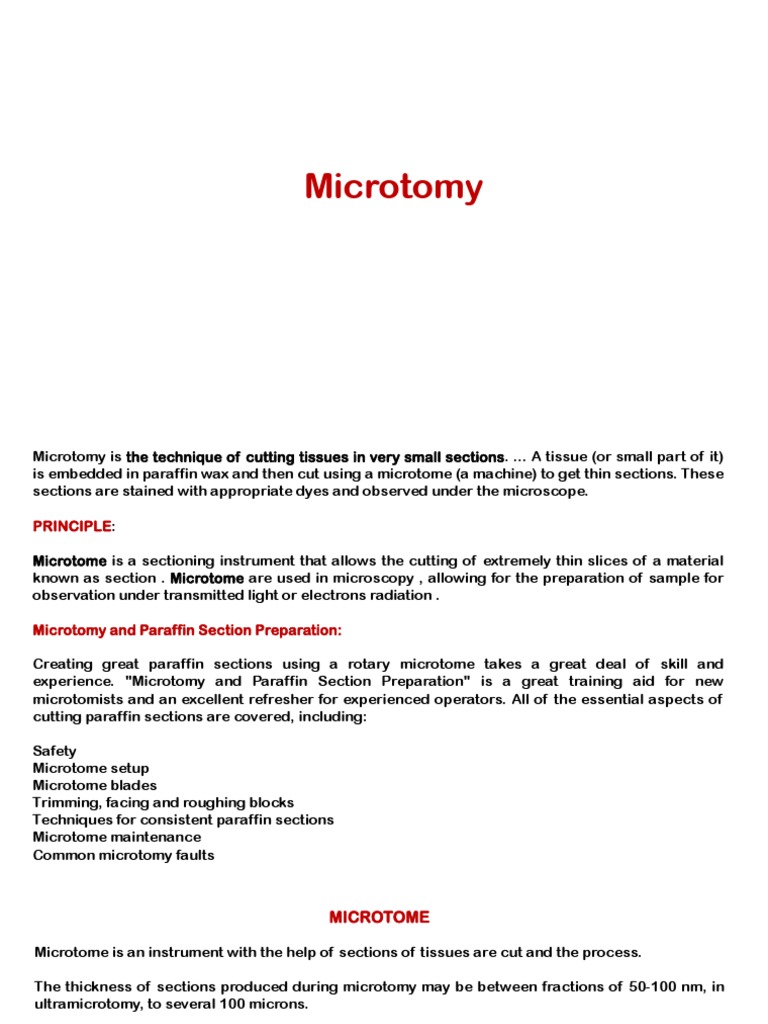 Microtomy 1pdf | PDF | Tools | Laboratories