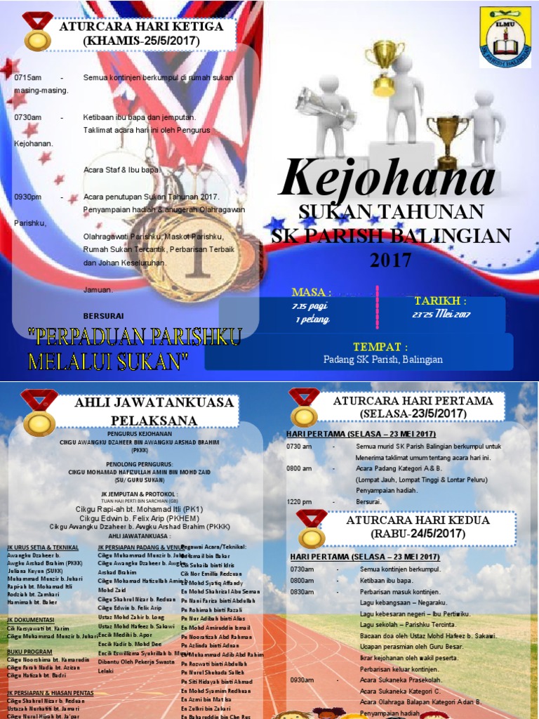 Buku Program Kejohanan Olahraga 2017 1 | PDF
