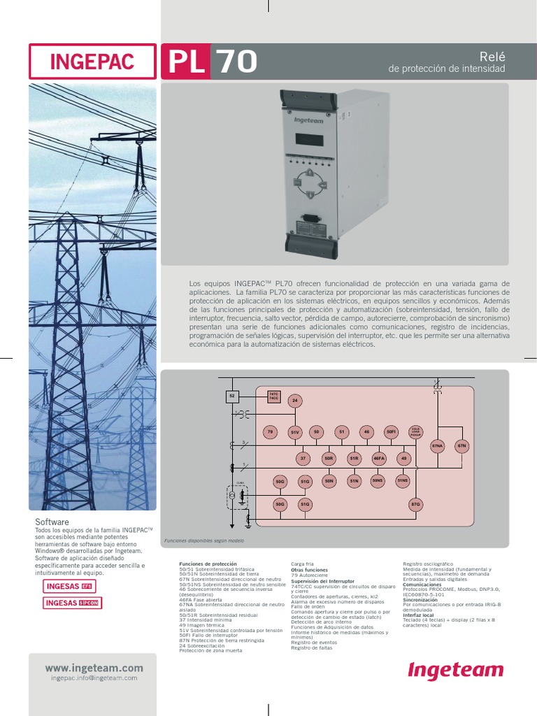 PRD - 1577 - Archivo - Ingepac pl70 Intensidad Fy24iptt00 A | PDF | Corriente eléctrica | Relé