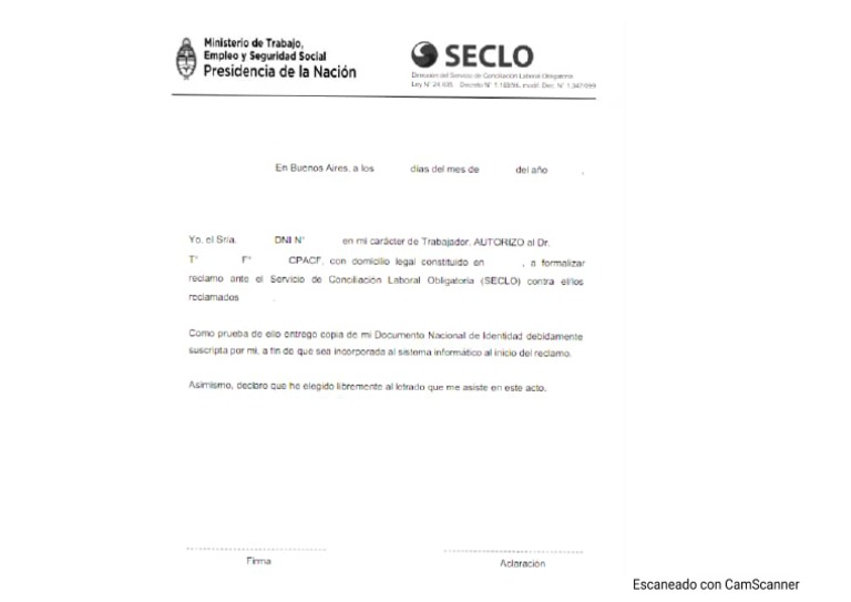 Autorizacion Seclo | PDF