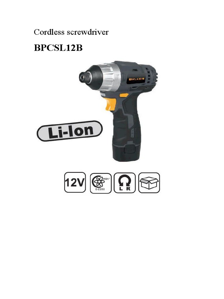Cordless Screwdriver | PDF