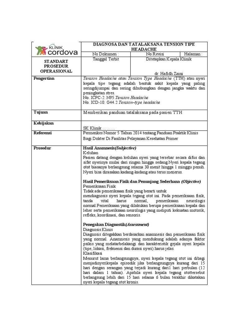 Spo Penyakit TTH | PDF