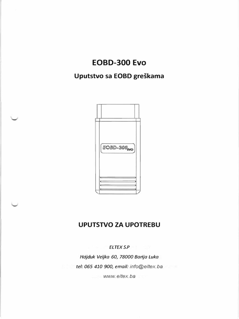 EOBD-300 EVO Upustvo Za Rad | PDF