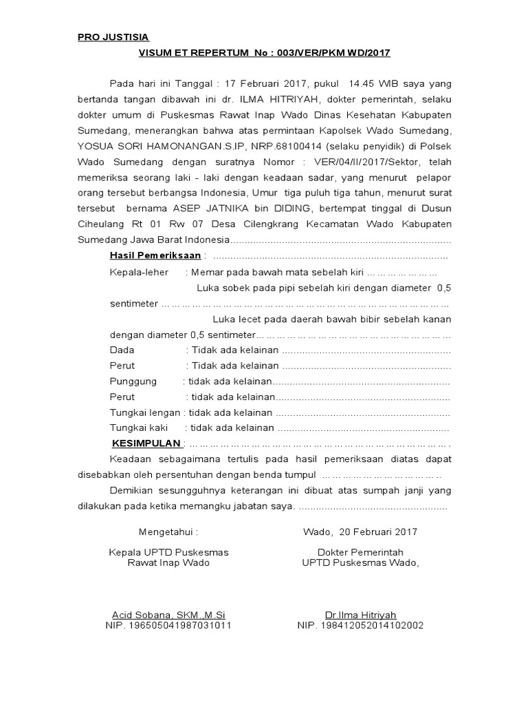 Visum Luka Asep Jatnika | PDF