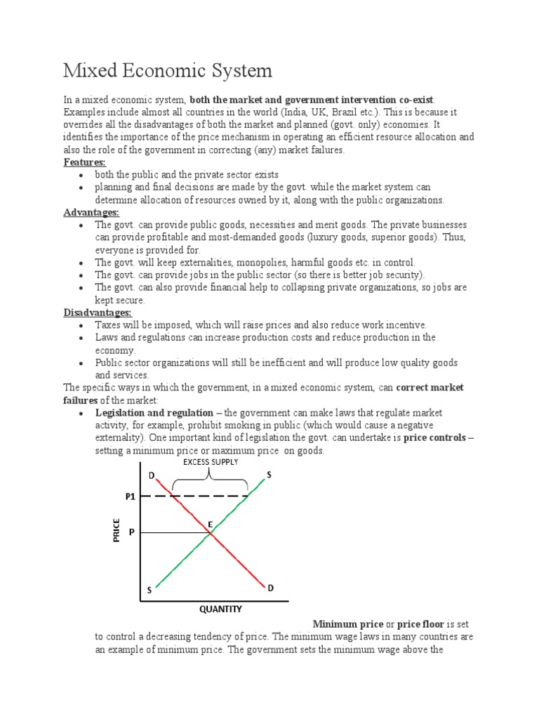 Mixed Economic System | PDF | Externality | Subsidy