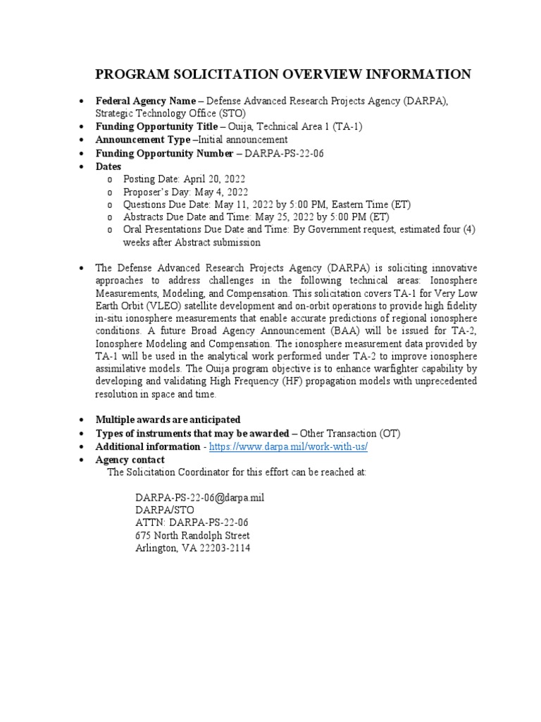 Darpa PS 22 06 PDF Satellite Spacecraft Propulsion