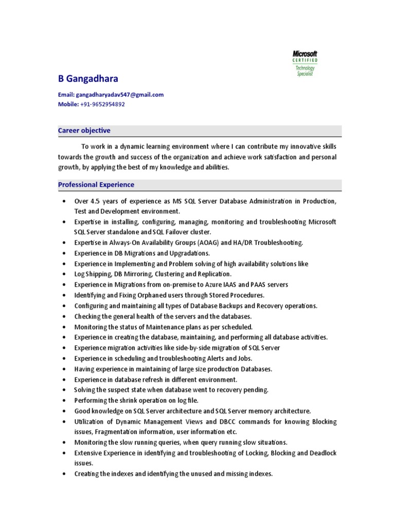 SQL Dba | PDF | Microsoft Sql Server | Databases