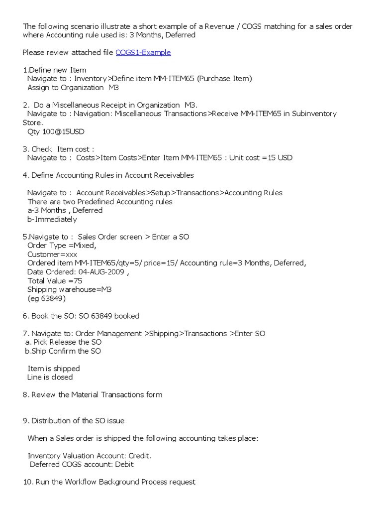 COGS Process Flow | PDF | Cost Of Goods Sold | Revenue