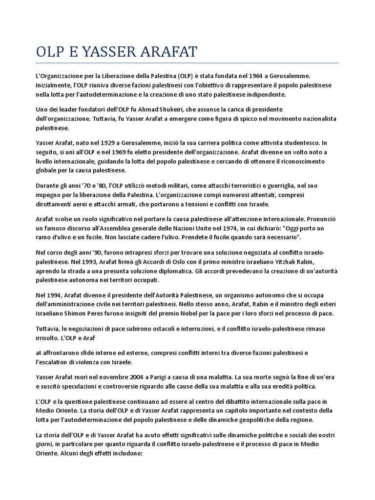 Olp e Yasser Arafat | PDF