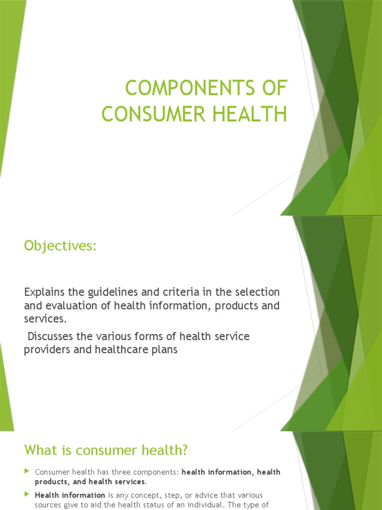 Components of Consumer Health | PDF | Health Care | Food And Drug ...