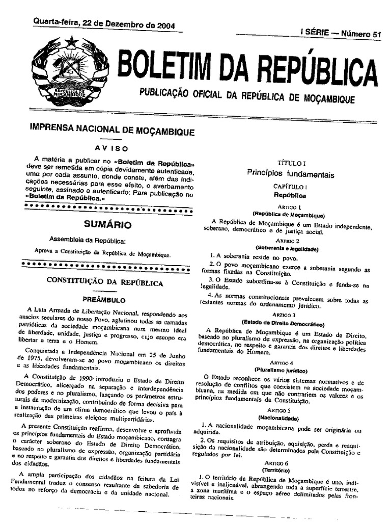 Boletim Da Republica: Publicação Da República de Moçambique | PDF ...
