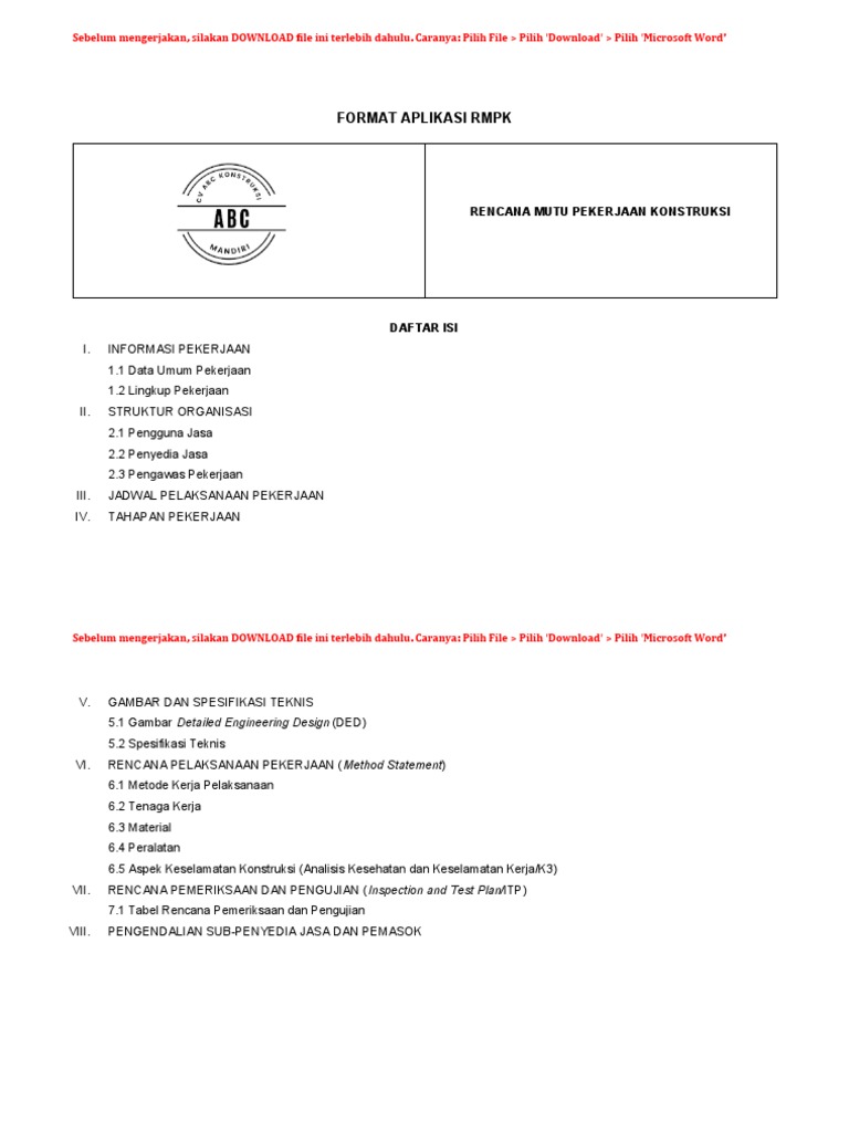 TPD - Format Dokumen RMPK | PDF