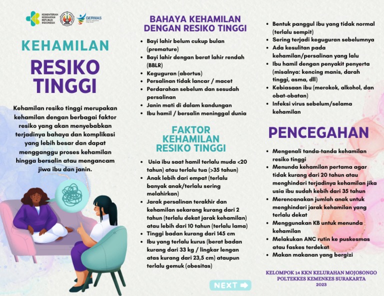 Leaflet Kehamilan Resiko Tinggi | PDF