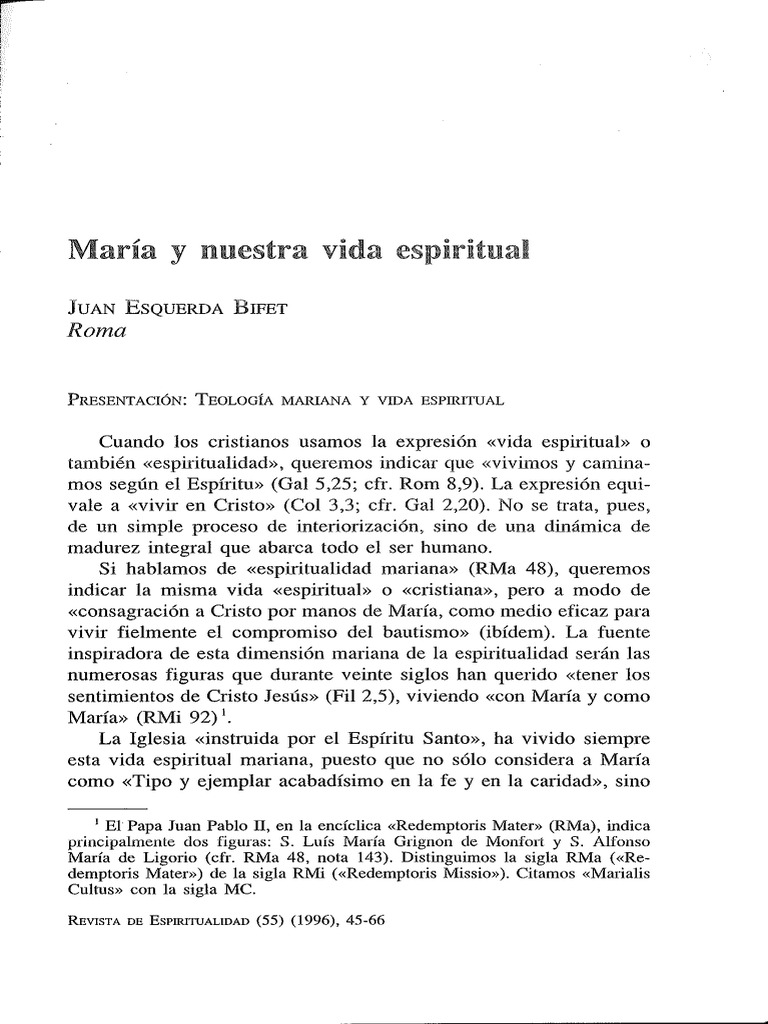 María y Nuestra Vida Espiritual | PDF | María, madre de Jesús | Cristo ...