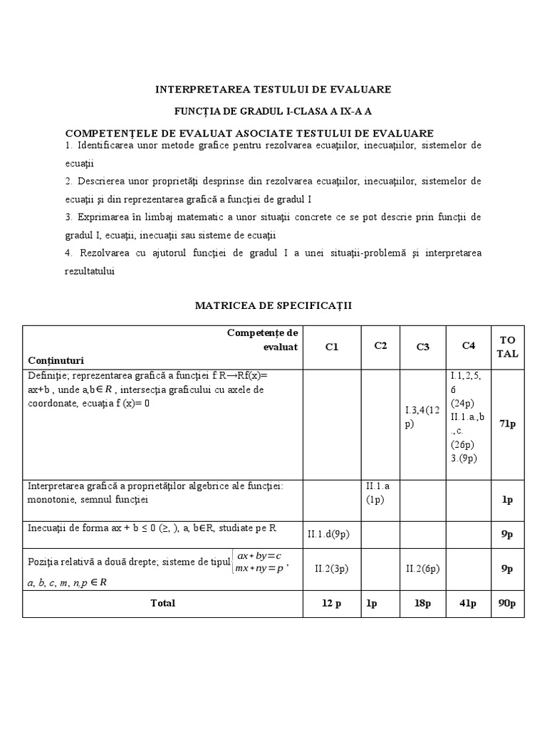 INTERPRETARE Test 9A | PDF