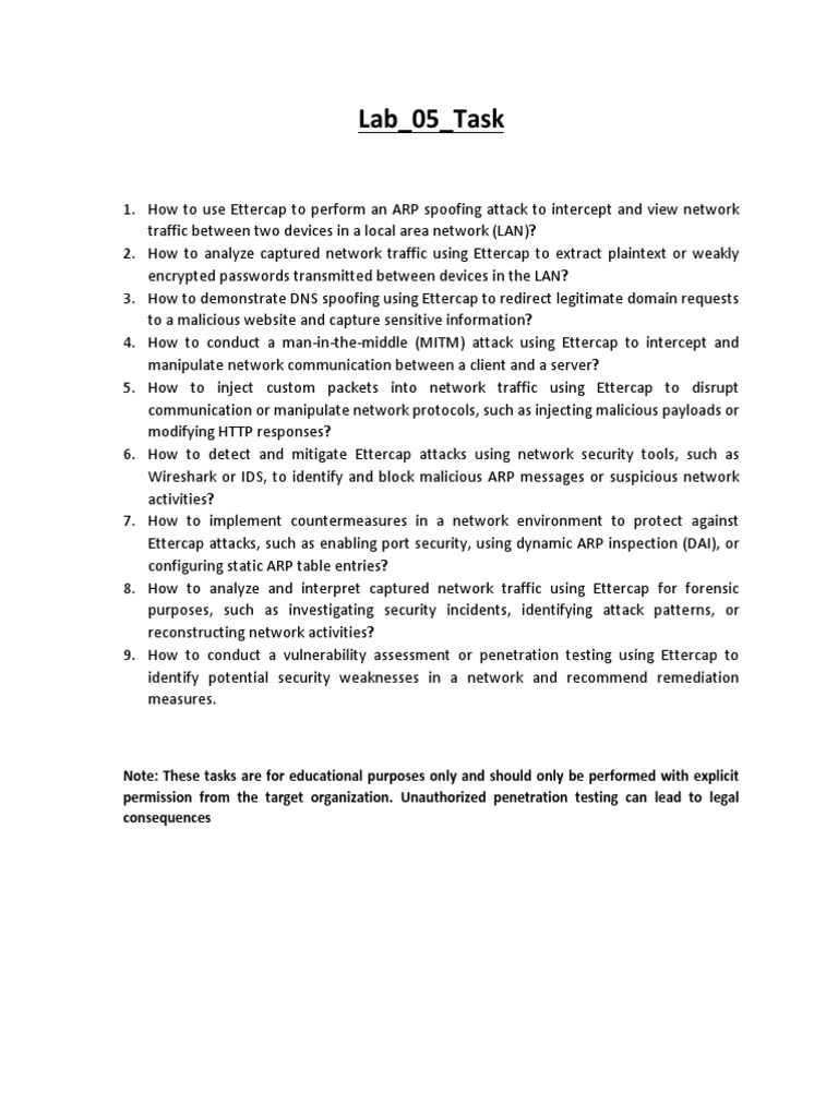 Ettercap Network Security Guide | PDF