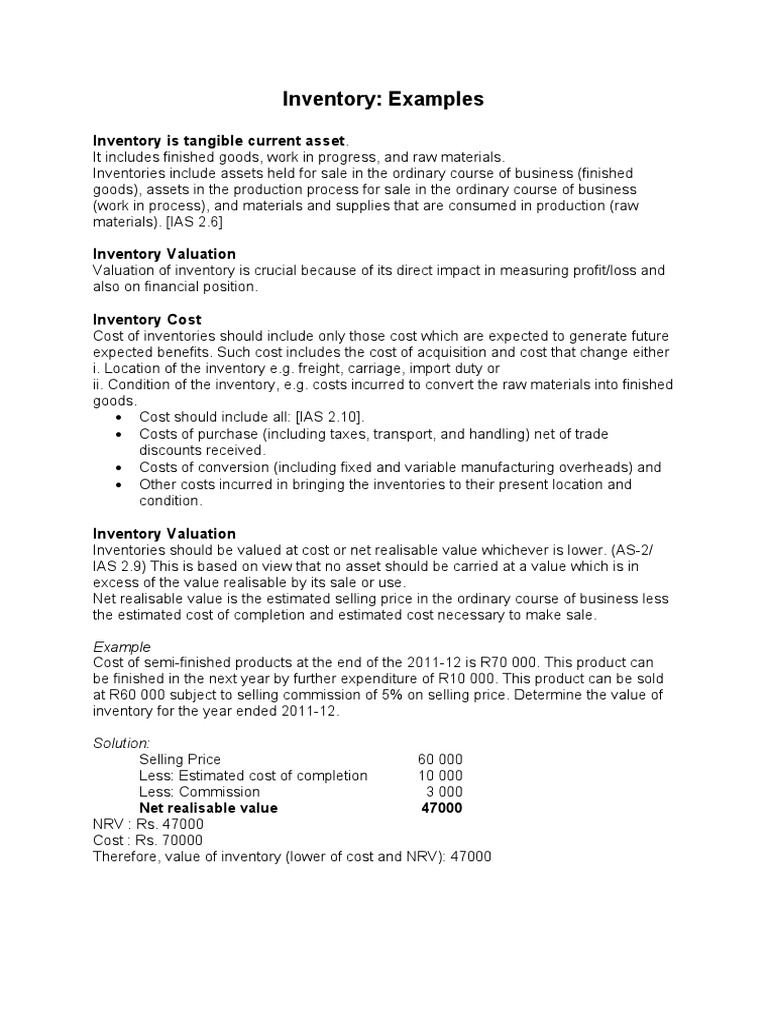 Inventory - Lecture Examples | PDF | Inventory | Cost Of Goods Sold