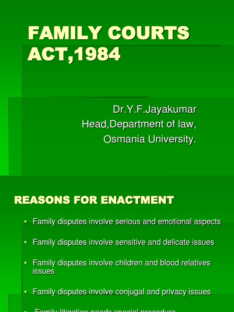 14 - Family Courts Act, 1984 - 1 | Download Free PDF | Jurisdiction ...