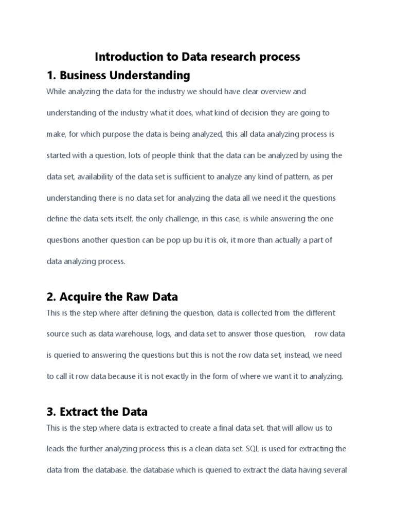 1 Introduction To Data Research Process (5 Files Merged) | PDF | Data ...