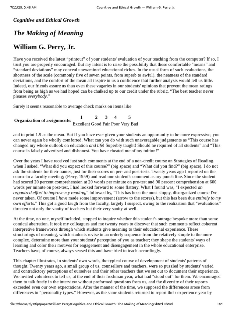 Cognitive and Ethical Growth Explained | PDF