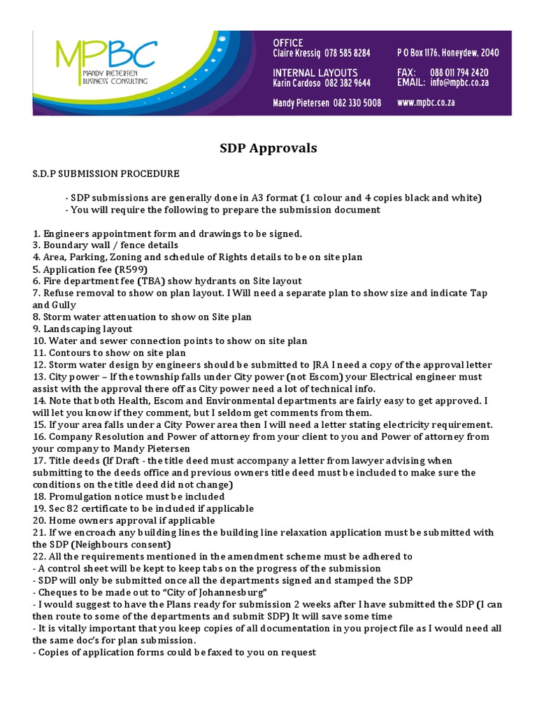 SDP Submission Procedure | PDF