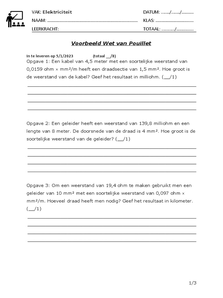 Voorbeeld Wet Van Pouillet | PDF