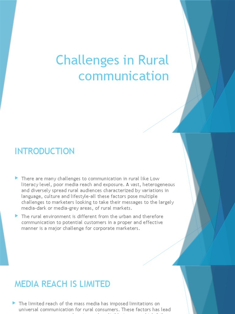 Challenges in Rural Communication | PDF
