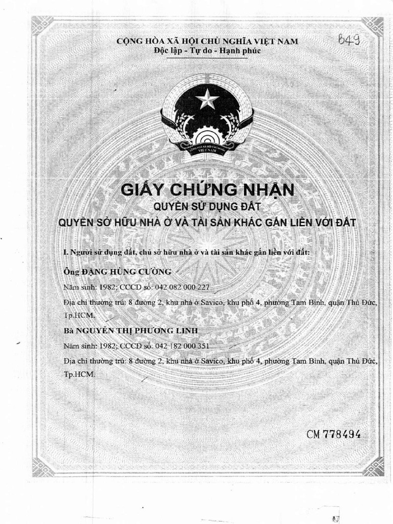 Giay Chung Nhan | PDF