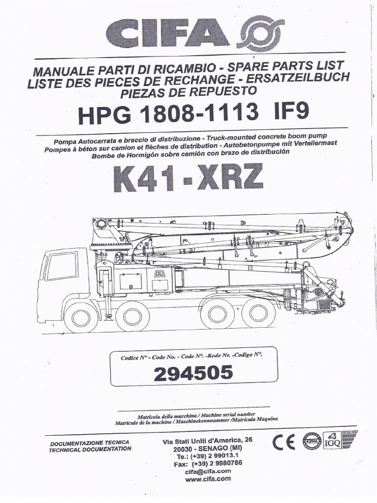 CIFA - Concrete Pump | PDF