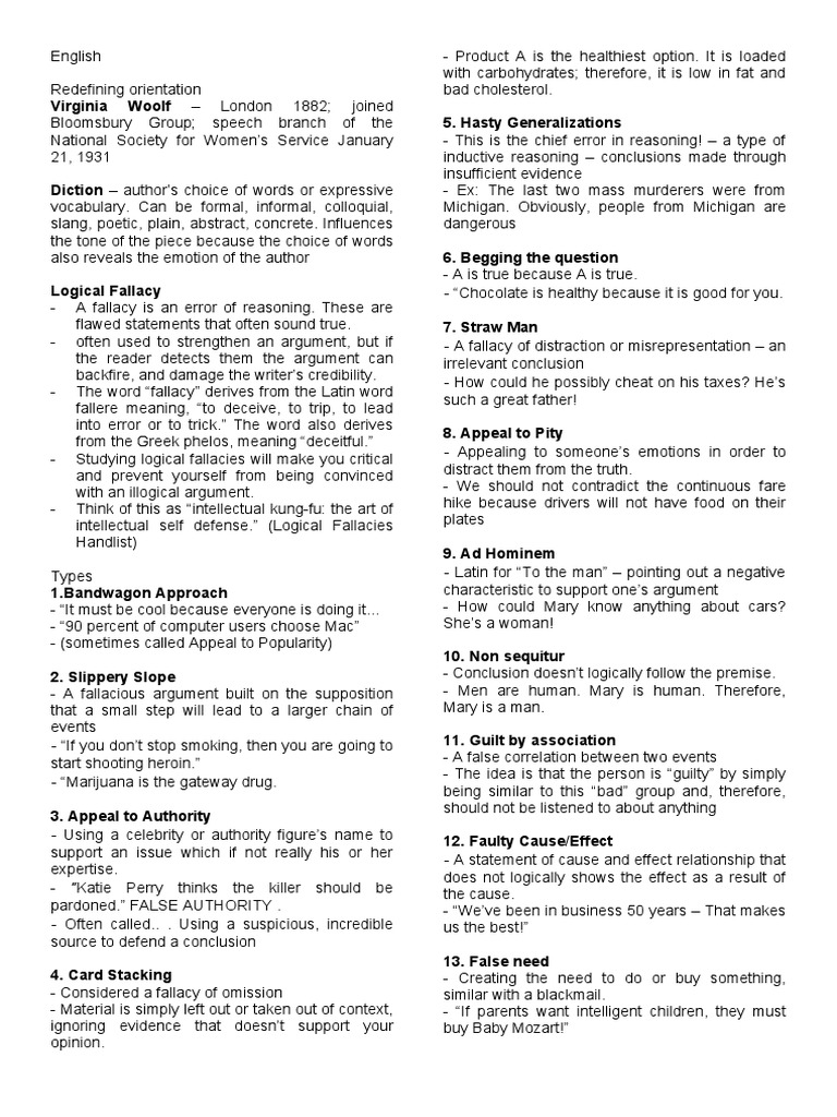 2nd Grading English Reviewer | PDF | Fallacy | Public Speaking